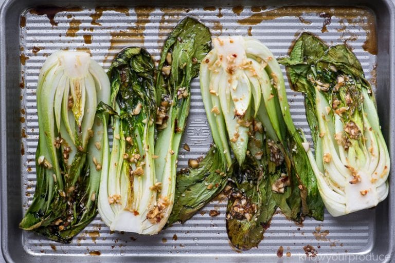 Roasted Baby Boy Choy with Ginger and Garlic Sauce - Know Your Produce