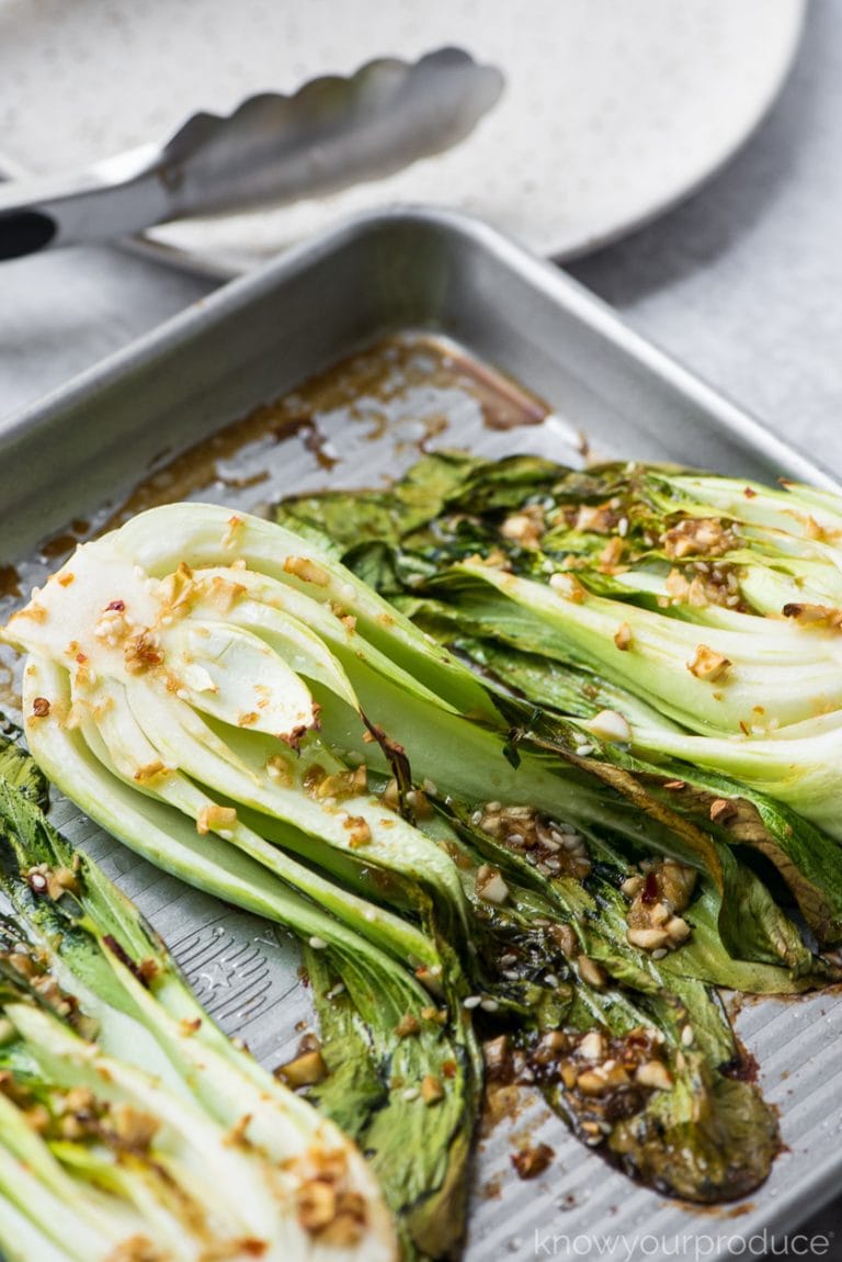 Roasted Baby Boy Choy with Ginger and Garlic Sauce - Know Your Produce